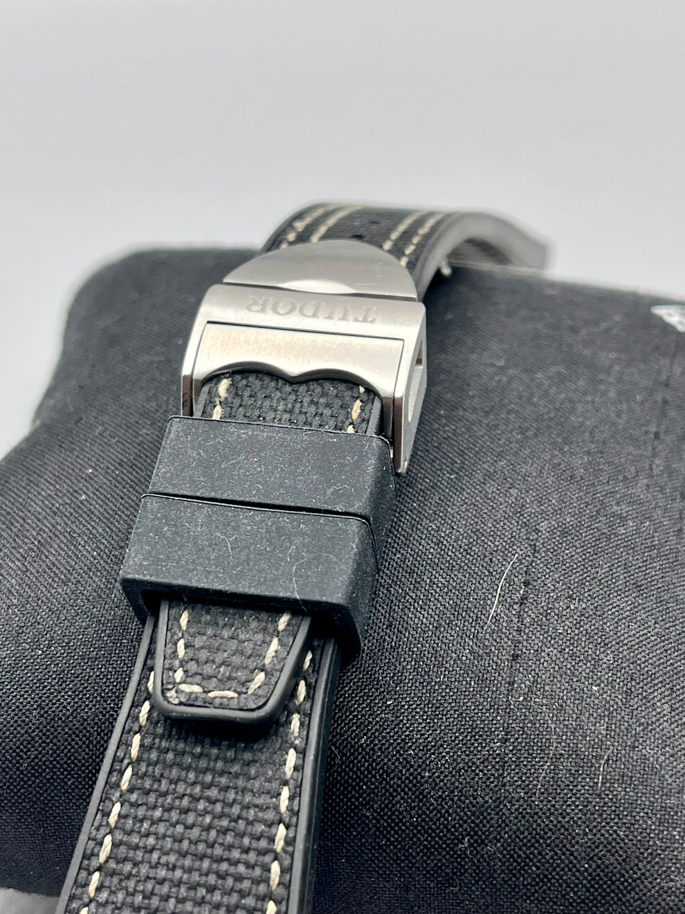 Genuine TUDOR Black Hybrid 20mm Strap + 16mm TUDOR OEM Ranger Clasp ...